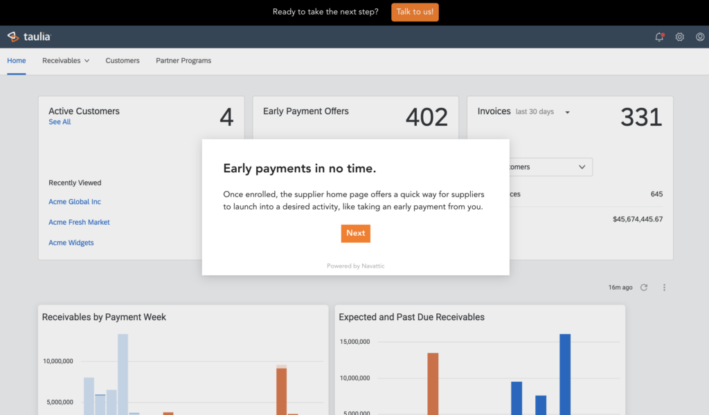 SAP Taulia Product Tours | SAP Taulia