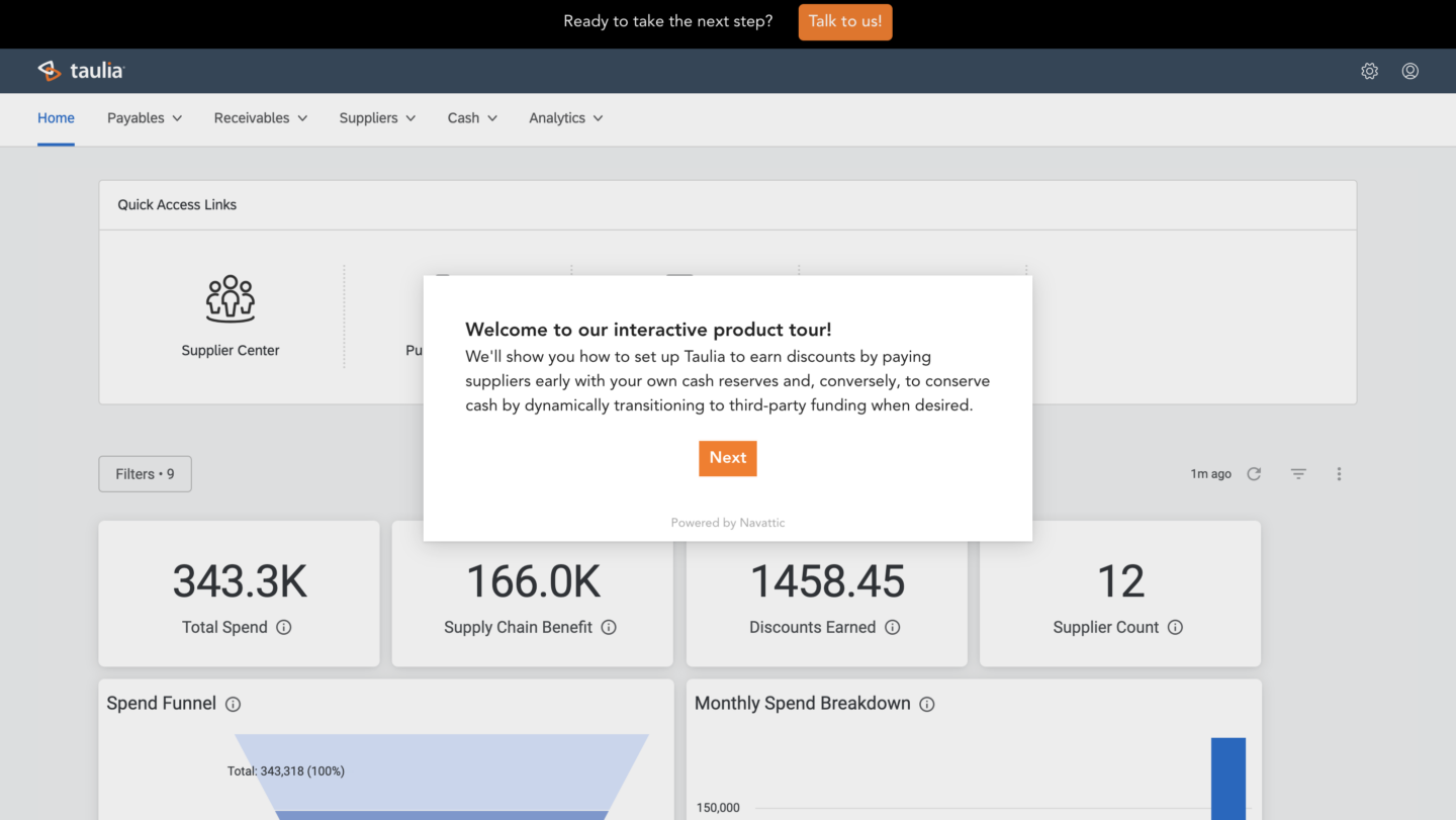 SAP Taulia Product Tours | SAP Taulia